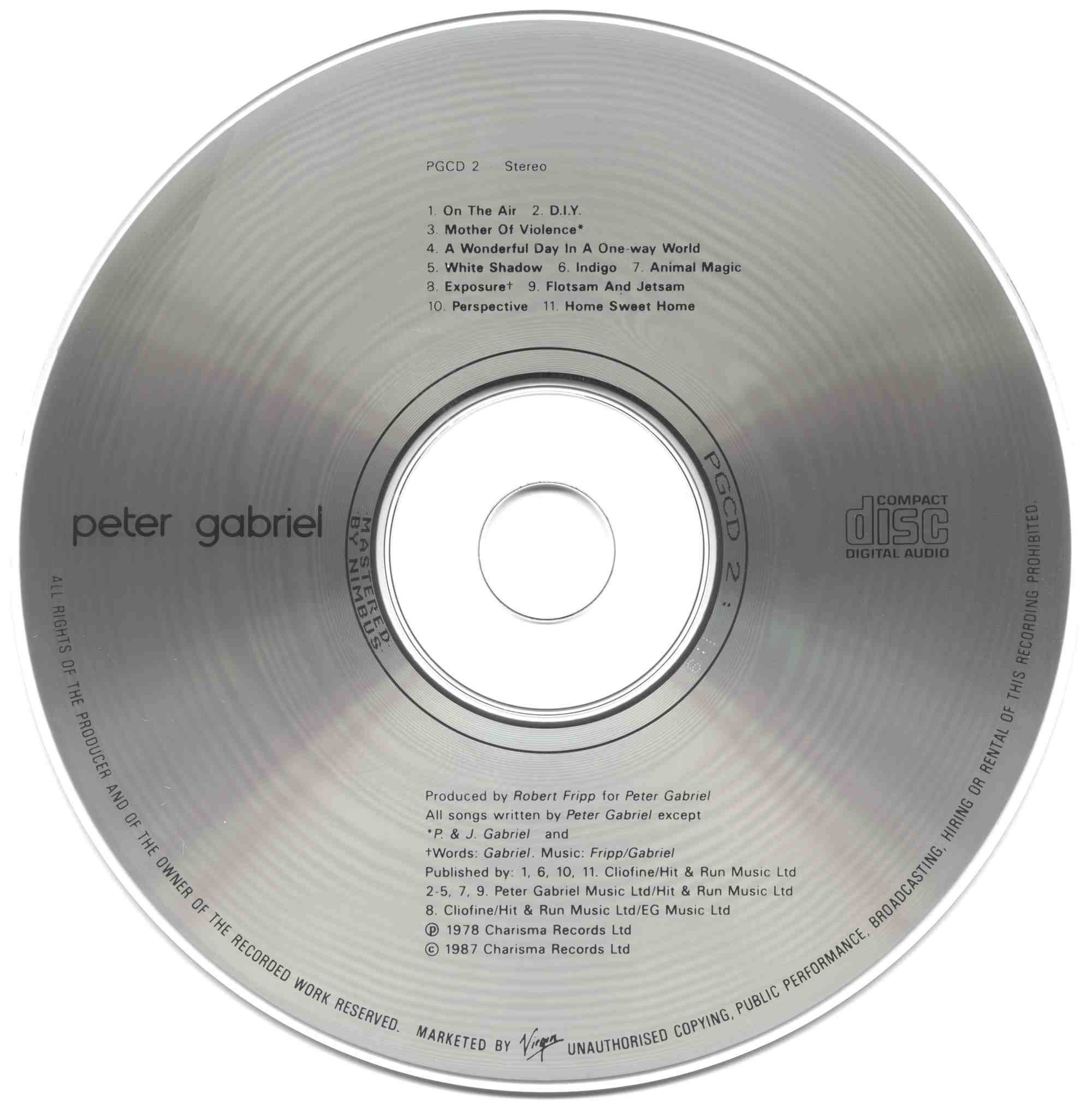 Peter Gabriel Peter Gabriel 2 [polygram cd | CD Covers | Cover Century ...